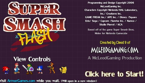 Super Smash Flash or SSF With Classic Characters - Unblocked Games
